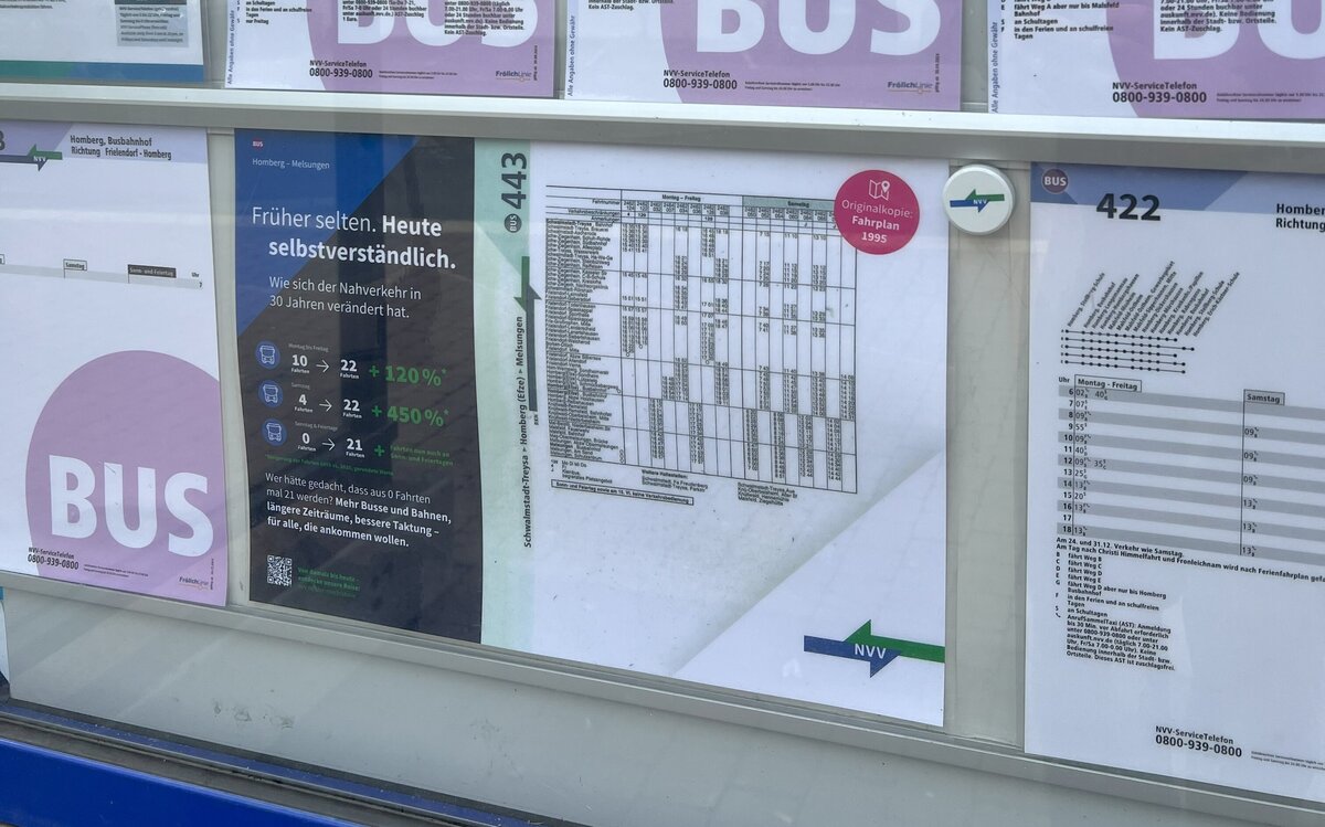 NVV: Von 0 auf 20 Fahrten in 30 Jahren: NVV hängt Retro-Fahrpläne von ...